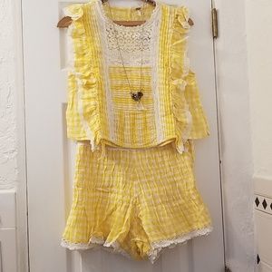 Free People | Other | Free People 2piece Tessa Shortie Set New | Poshmark